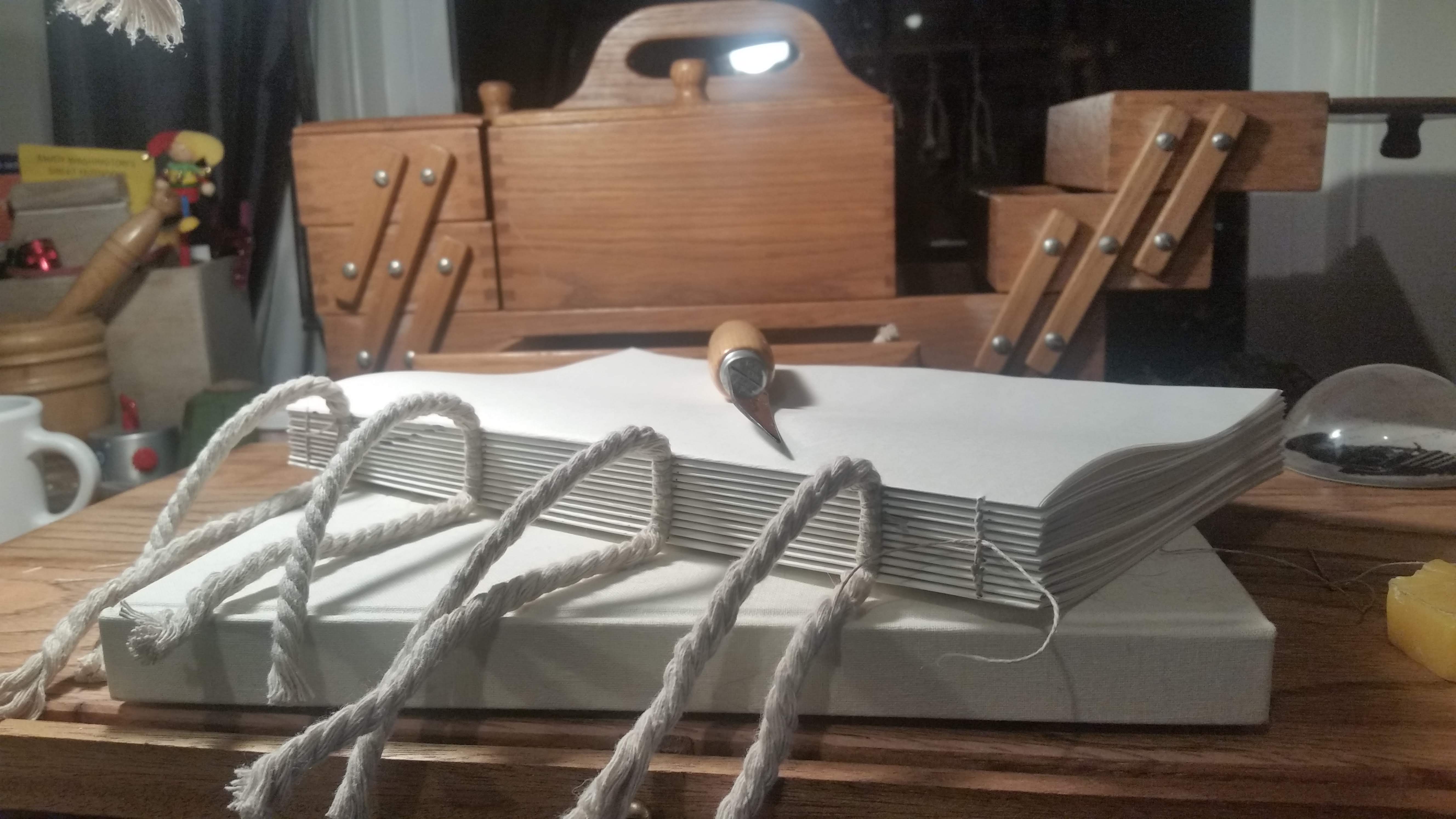 Bookbinding Tools: Sewing on a sewing frame (because I forgot) – The ...